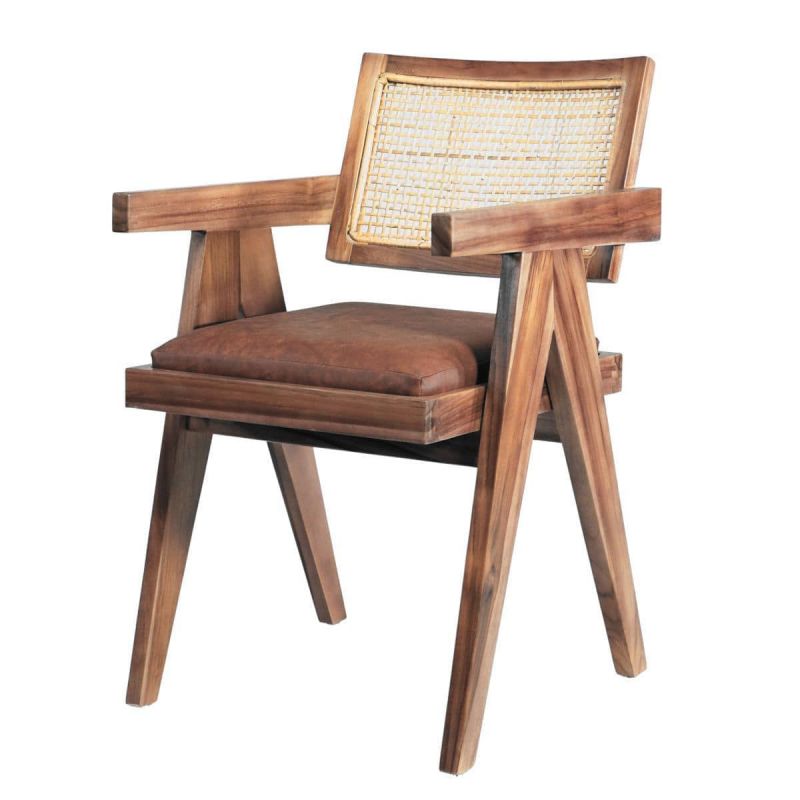 Stuhl Mid-Century Common Schwarz Rattan | Jeanneret Chair