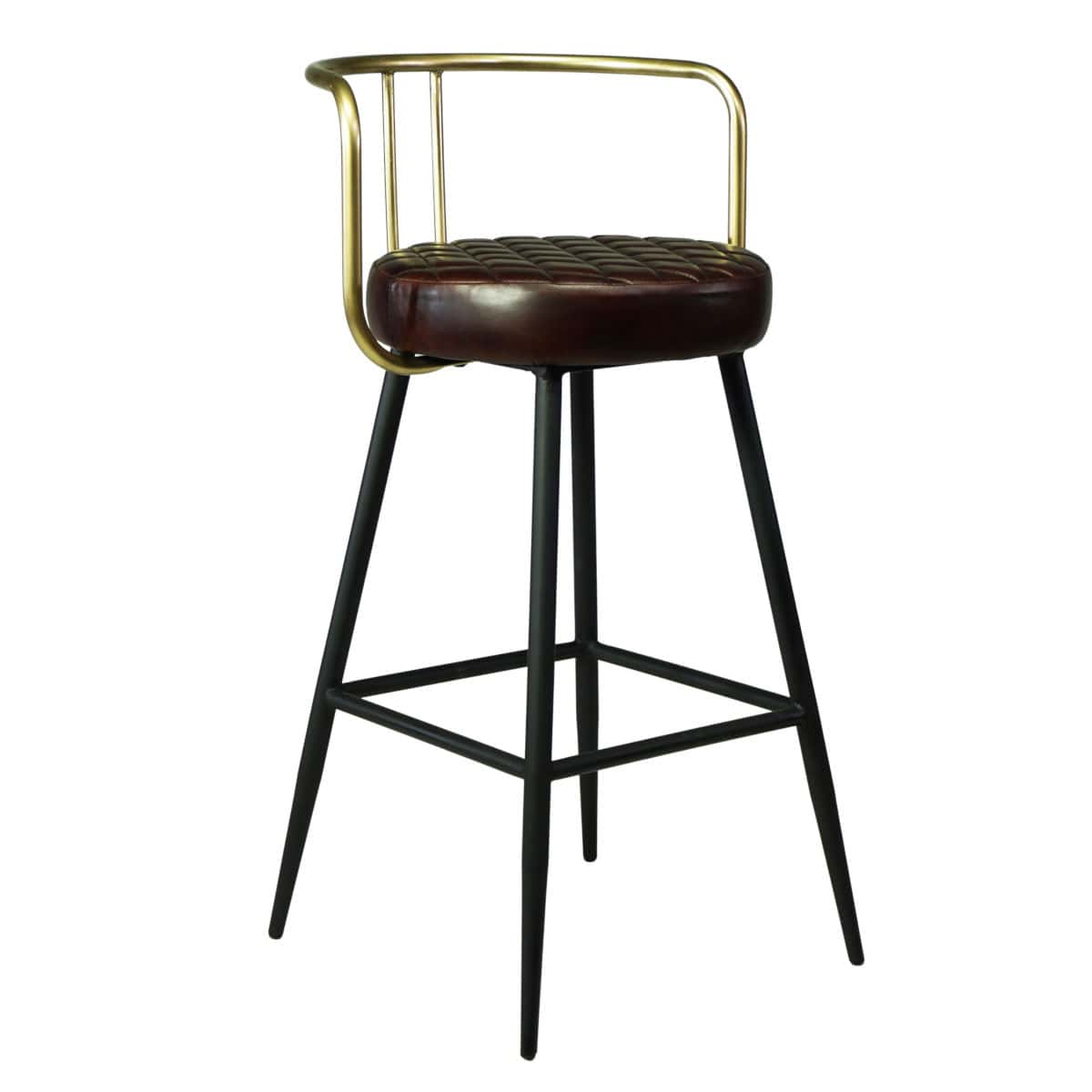 Barstuhl Modern-MidCentury Design Echt-Leder | FabrikSchick